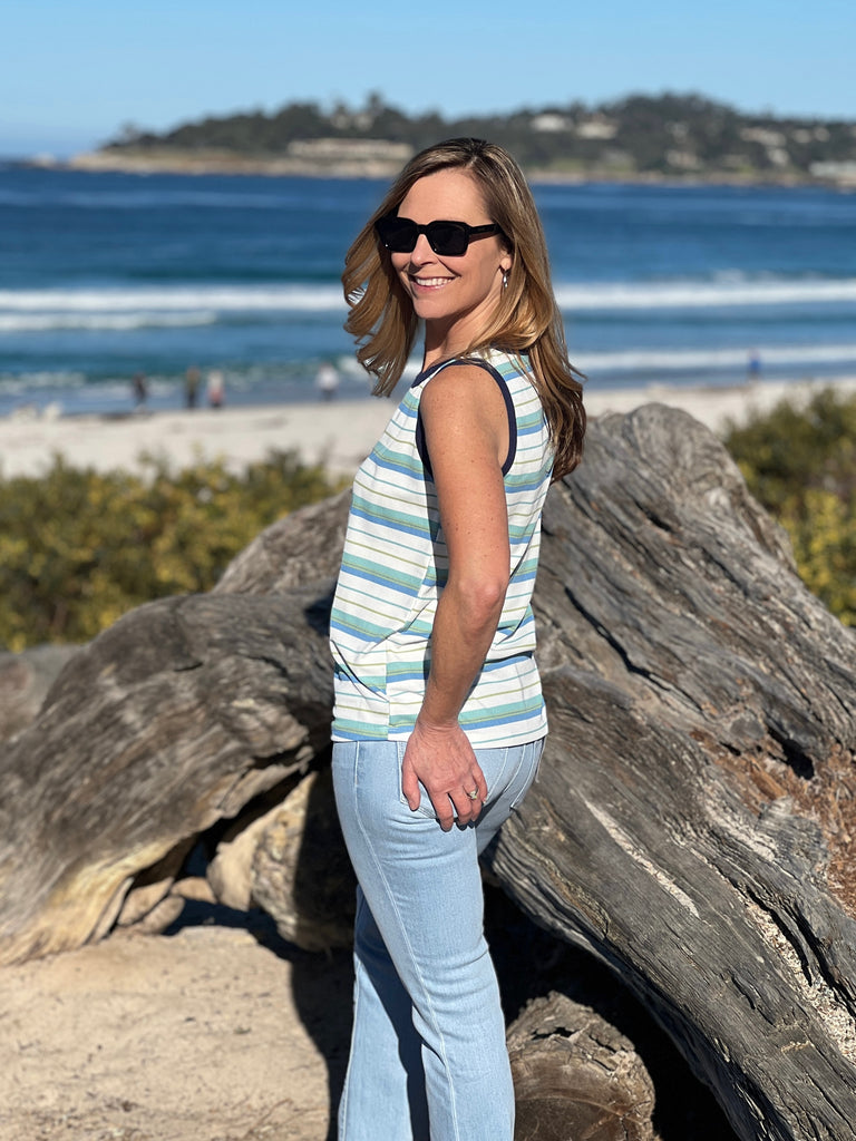 Ocean Blue Ribbed Tank – Ms. Fabulous